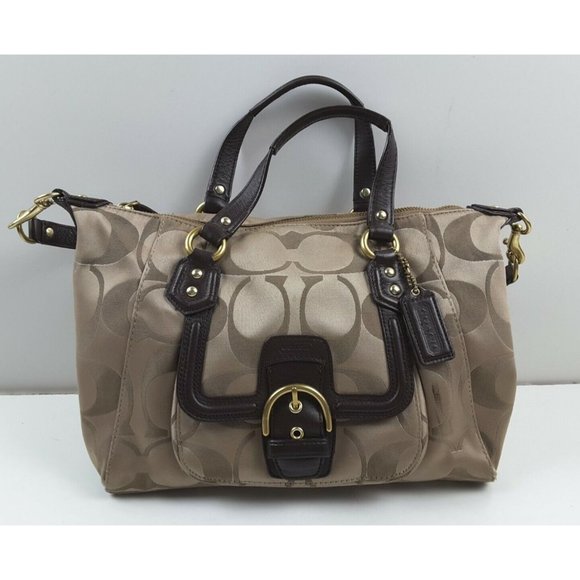 Coach | Bags | Coach Signature Campbell F2474 Satchel Shoulder Handbag ...
